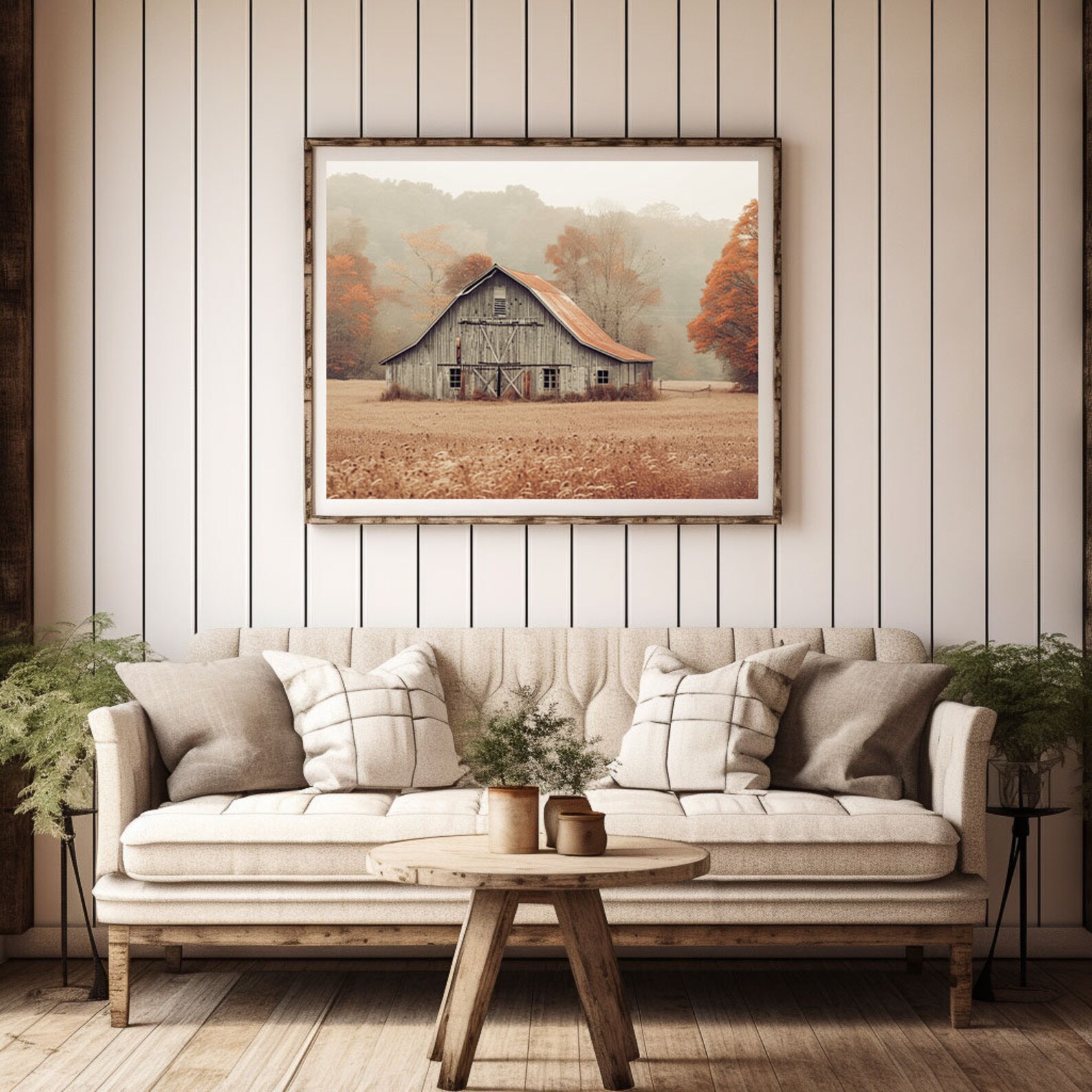 Modern Farmhouse Art Home Cabin Décor Farming Picture Weathered Barn ...