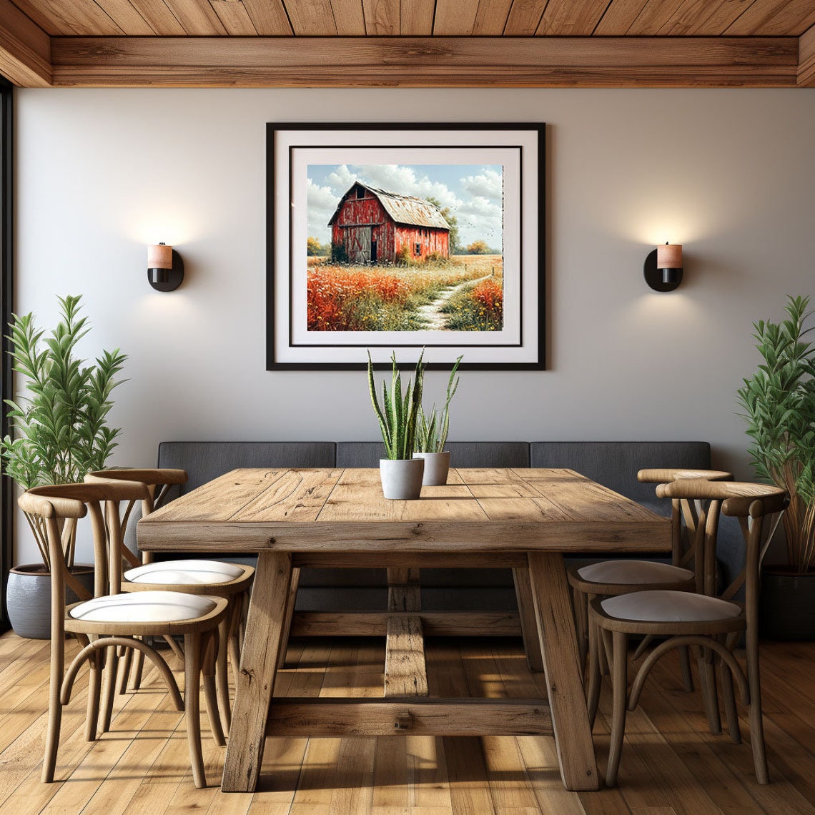 Rustic Barn Print Wall Décor Farm Print Vintage Farming Printable ...
