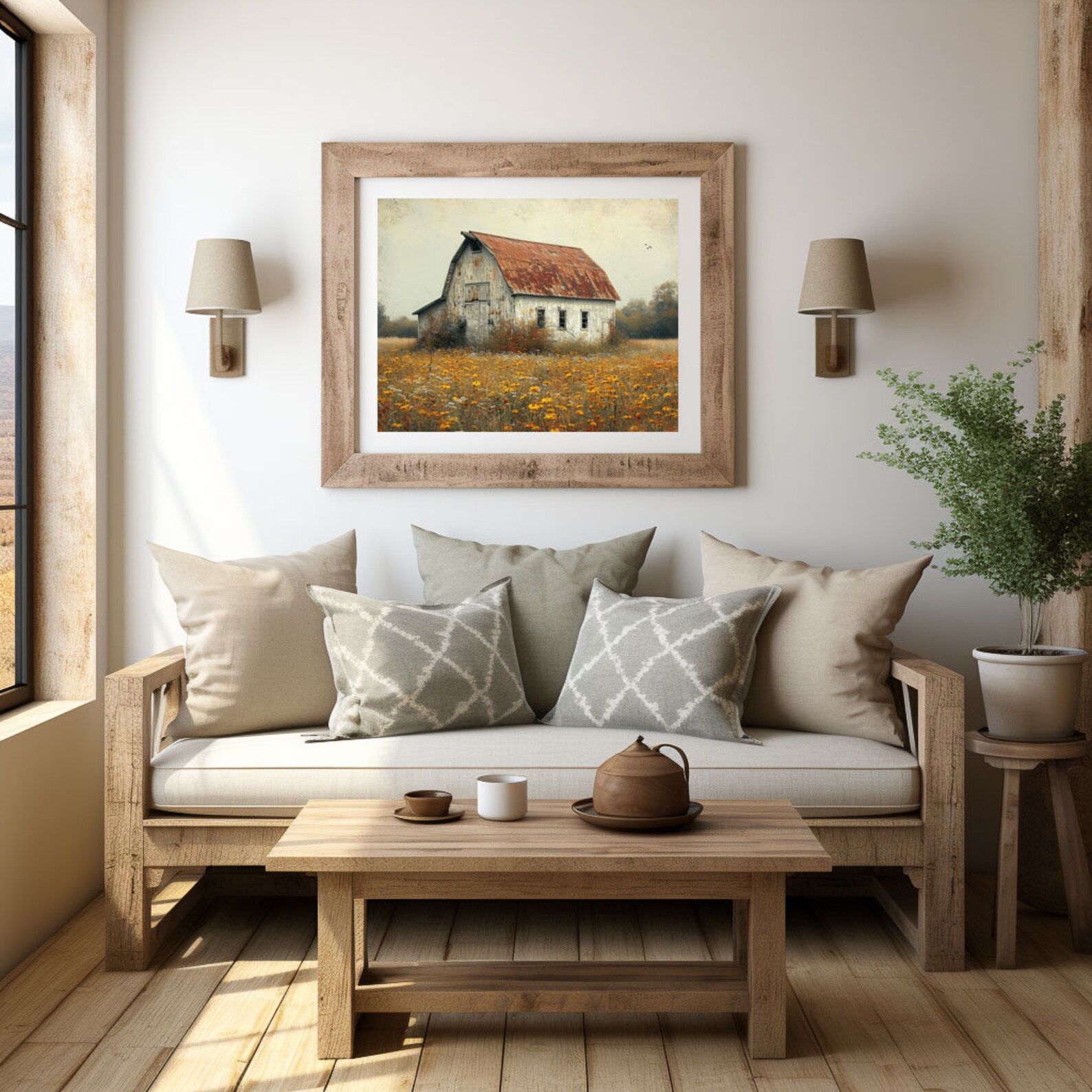 Modern Farmhouse Art Home Cabin Décor Farming Picture Weathered Barn ...