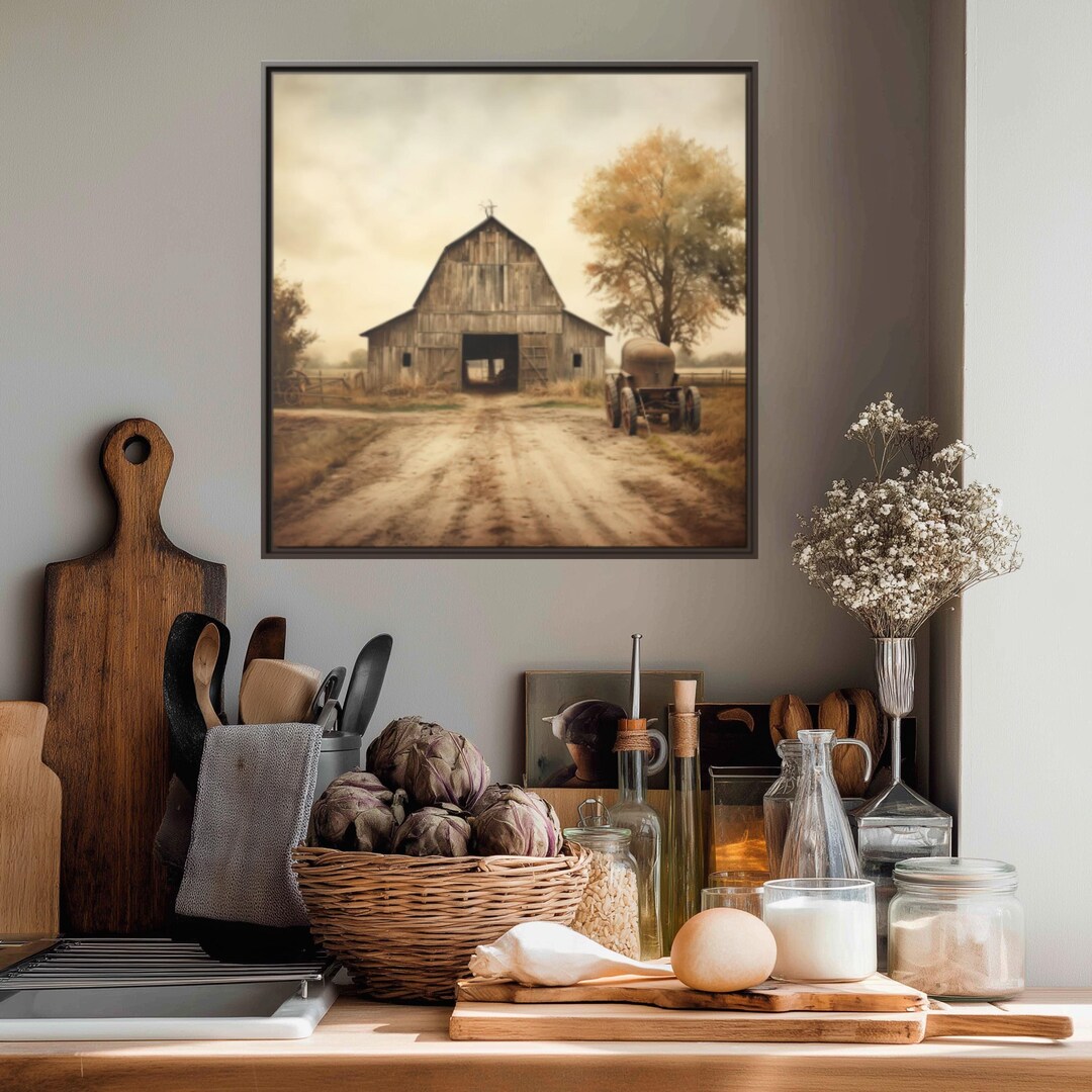 Framed Farmhouse Art Wall Decor Country Home Wall Accent Piece ...