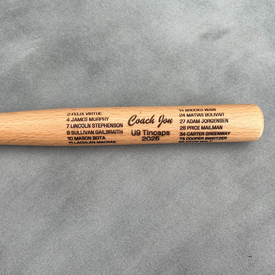 Engraved Baseball Bat Coach Gift | Baseball Team Gift | Engraved Mini ...