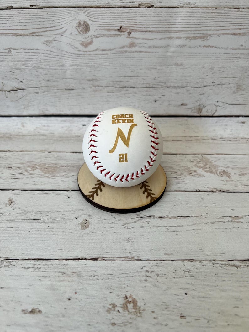 Baseball Stand Engraved Baseball Holder Baseball Accessory Baseball ...