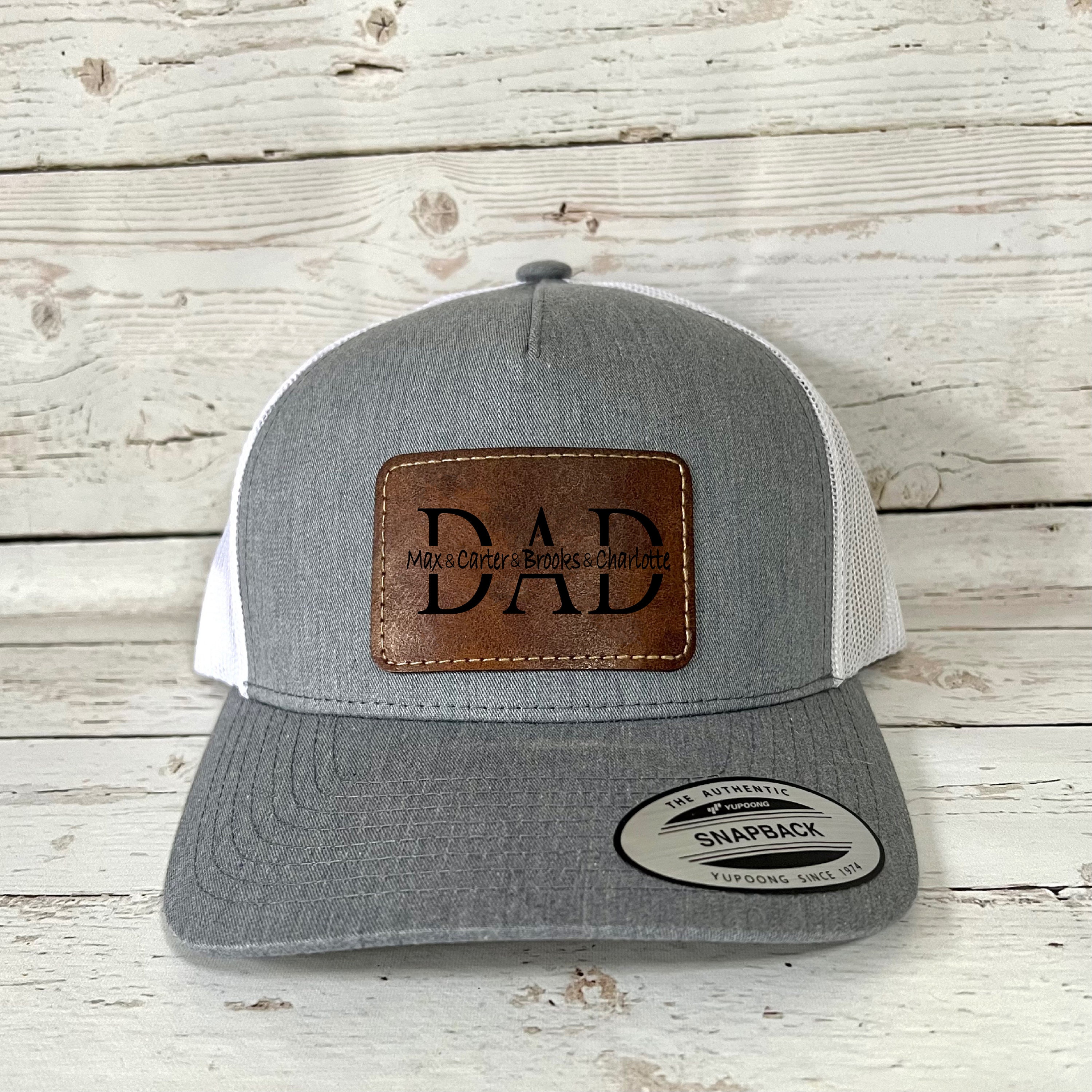 Fathers Day Dad Snapback Hat Personalized Dad and Kids Names Hat Gift ...