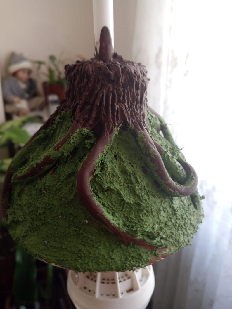 Nature Lighting Tree Root Chandelier With Rustic Moss, Handmade ...