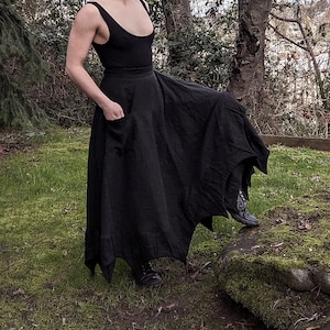 Linen Batwing Maxi Skirt - Etsy