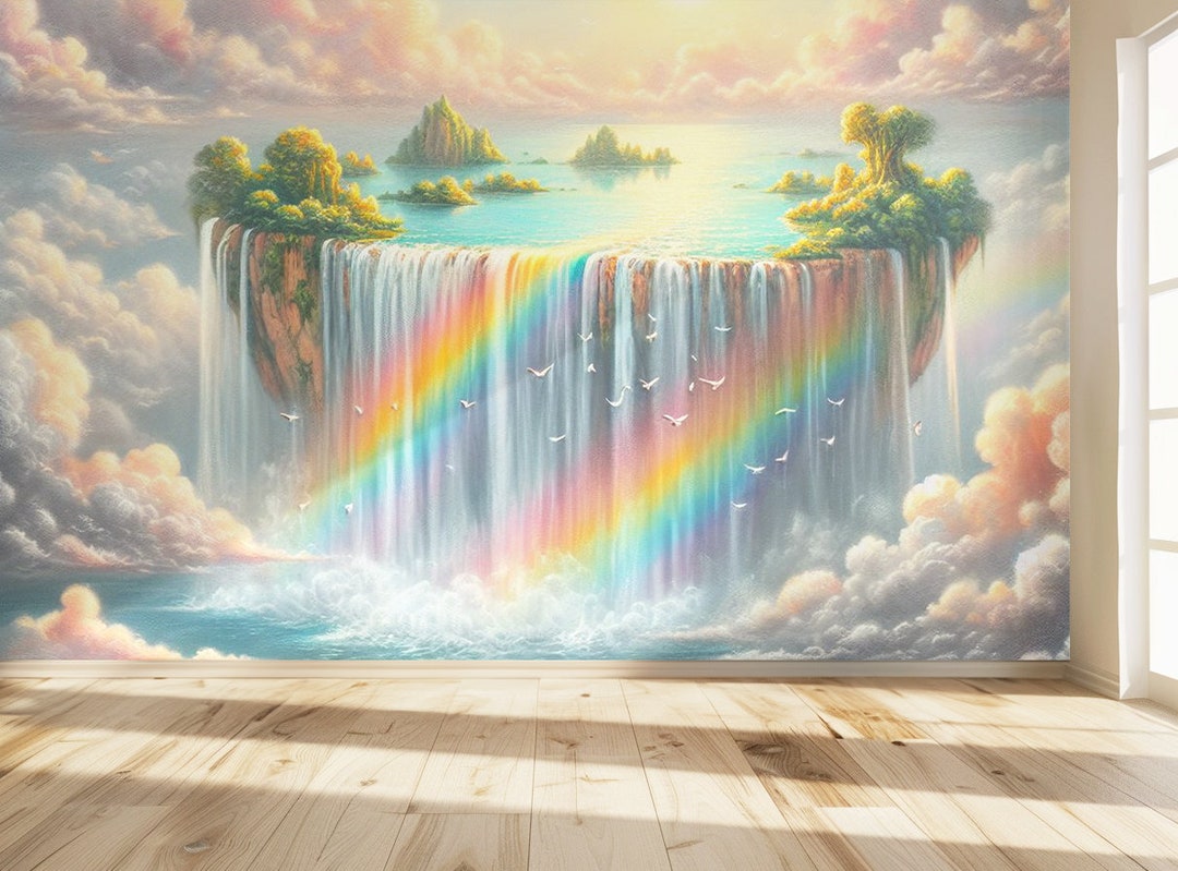 Waterfall Peel and Stick Wallpaper, Adventure Wallpaper, Sci-fi Wall ...