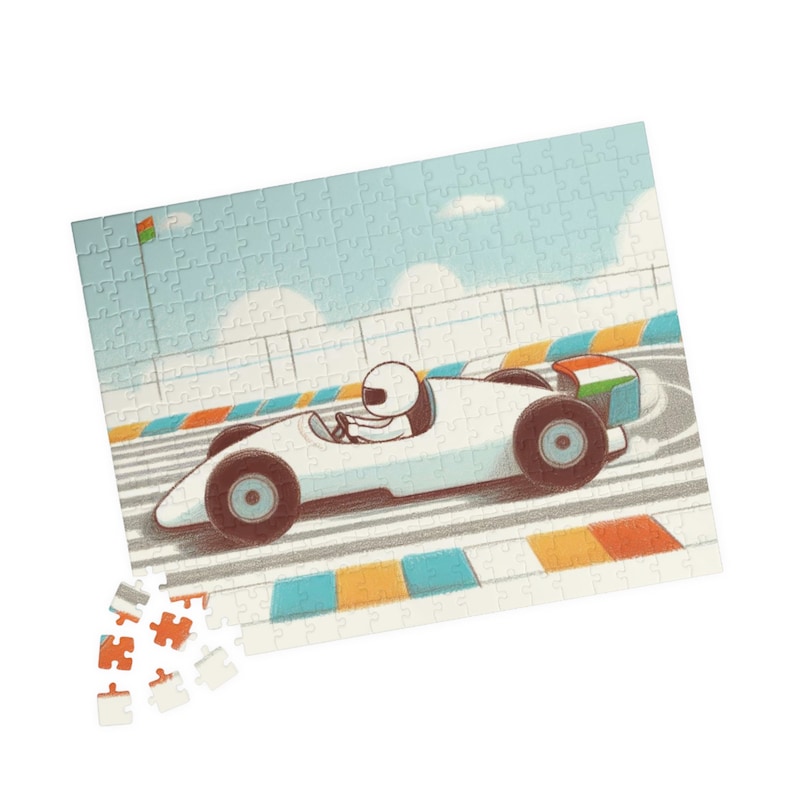 Racecar Driver Puzzle, F1 Race Track, Formula 1 Go Kart Racing, Pastel ...