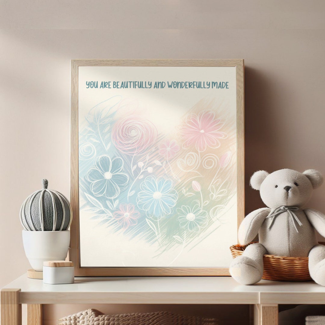 Affirmation Wall Art for Kids, Heart Nursery Art, Minimal Nursery Wall ...