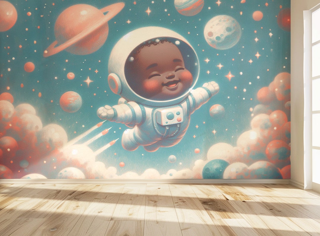 Black Boy Wallpaper, Space Peel and Stick Wallpaper Removable Wallpaper ...