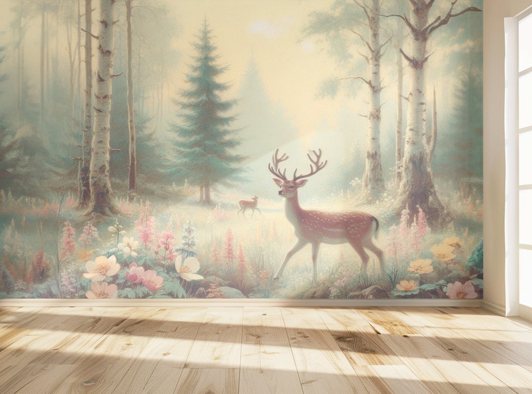 Forest Peel and Stick Wallpaper, Forest Nursery Wallpaper, Adventure ...