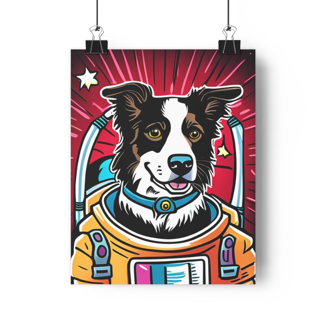 Border Collie Astronaut Premium Poster - Etsy