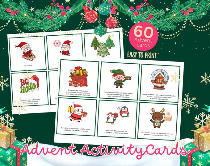 Kids Christmas Advent Activity Cards: 32 Printable Winter Activities ...
