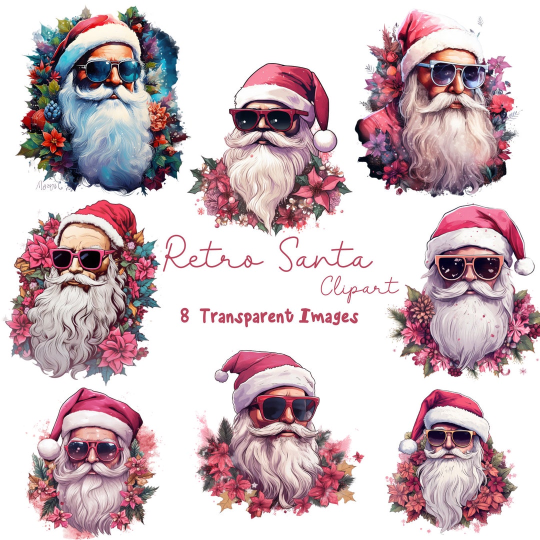 Vintage Santa PNG, Santa Claus Clipart, Christmas Clip Art, Vintage ...