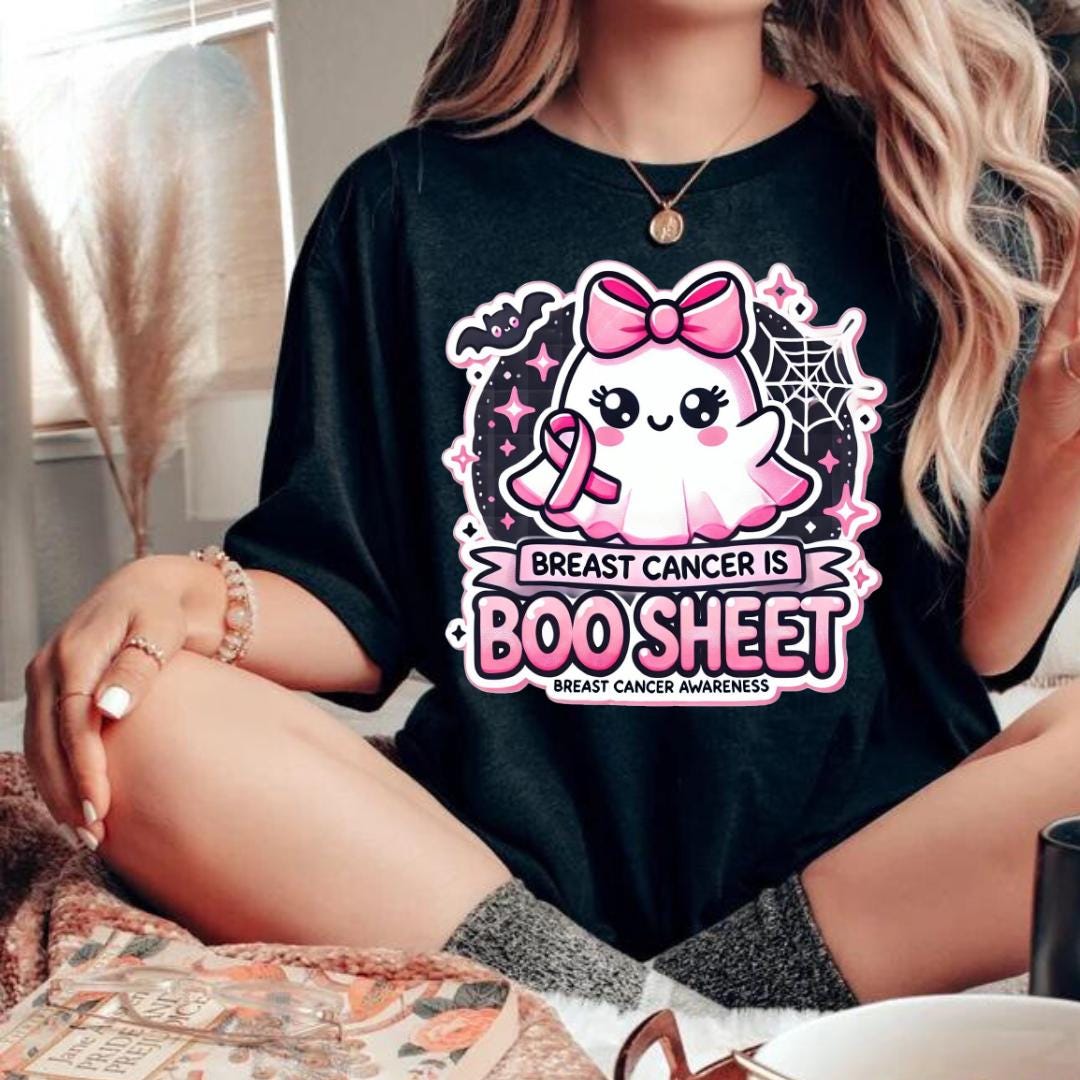 Cutee Breast Cancer Boo Sheet Png, Breast Cancer Png, Breast Cancer ...
