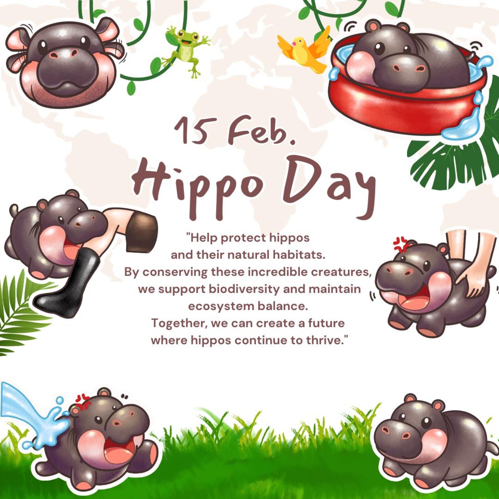Bouncy Pygmy Hippo Png, Baby Hippo PNG, Pygmy Hippo, Doodle Moo Deng ...