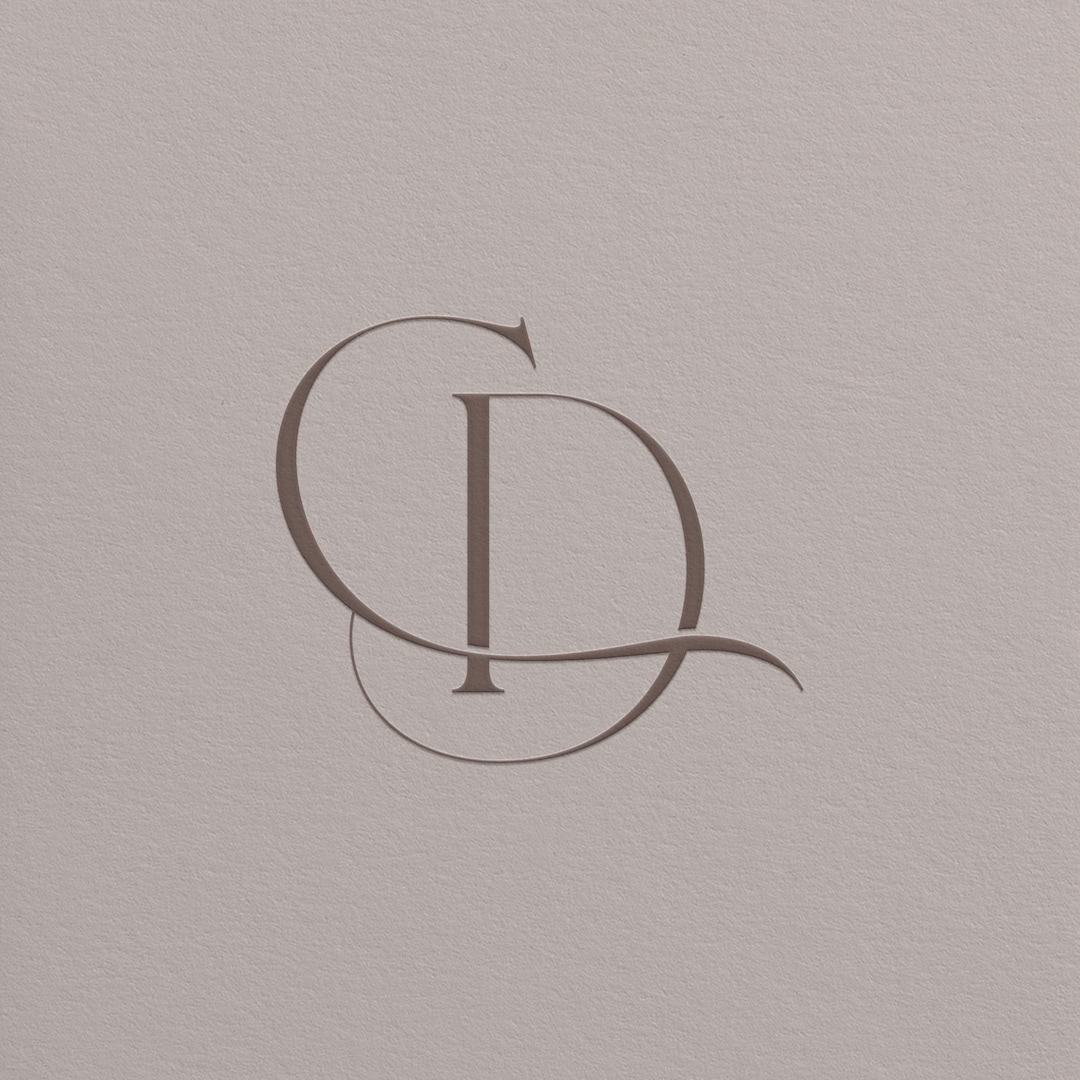 CD Wedding Monogram Template, Editable Initials Logo, Classic Premade ...