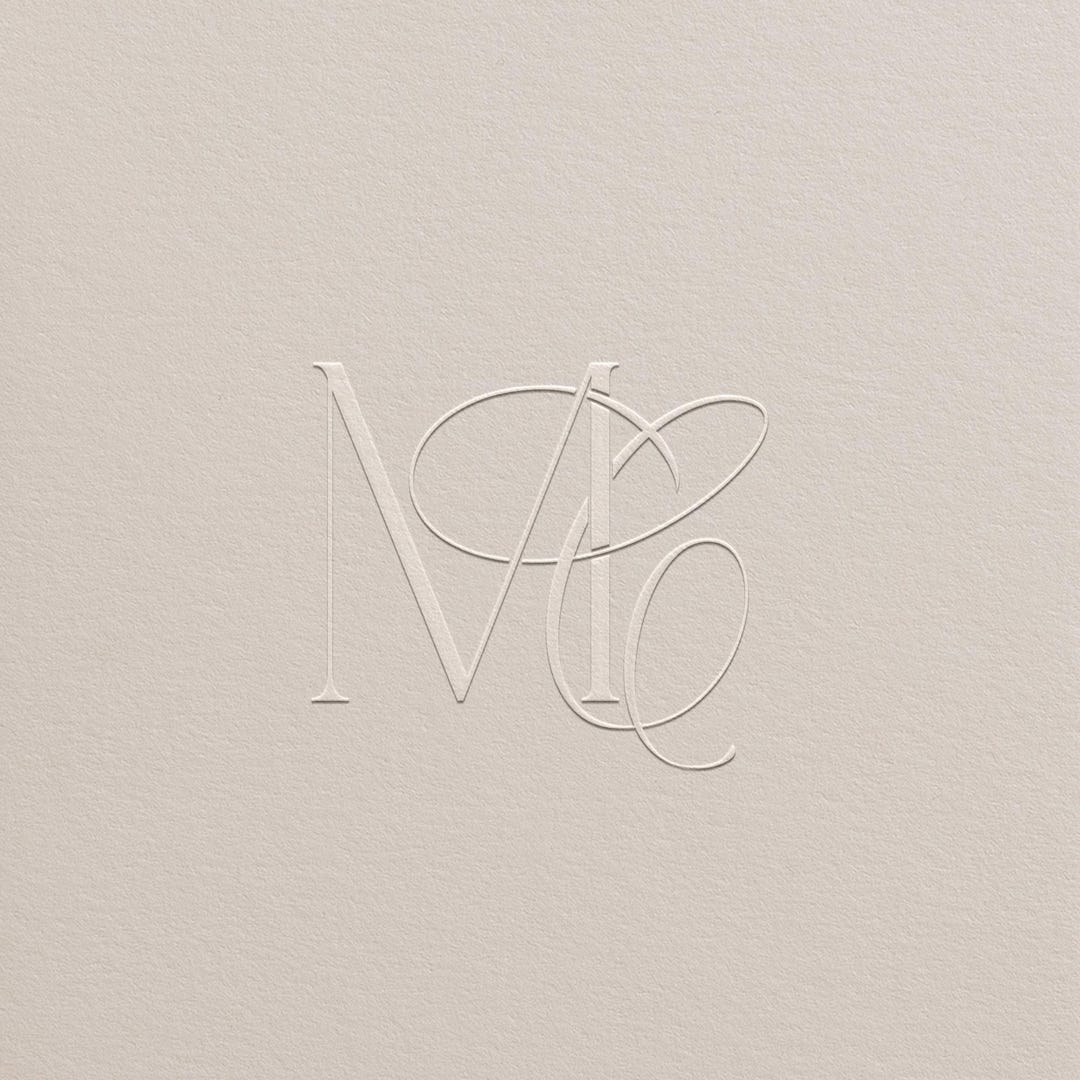 MC Wedding Monogram Template, Editable Initials Logo, Classic Premade ...