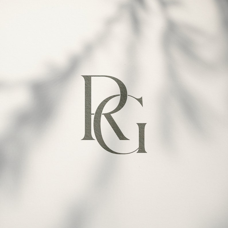 RG Wedding Monogram, Premade Wedding Logo, Wedding Invitation, Couple ...