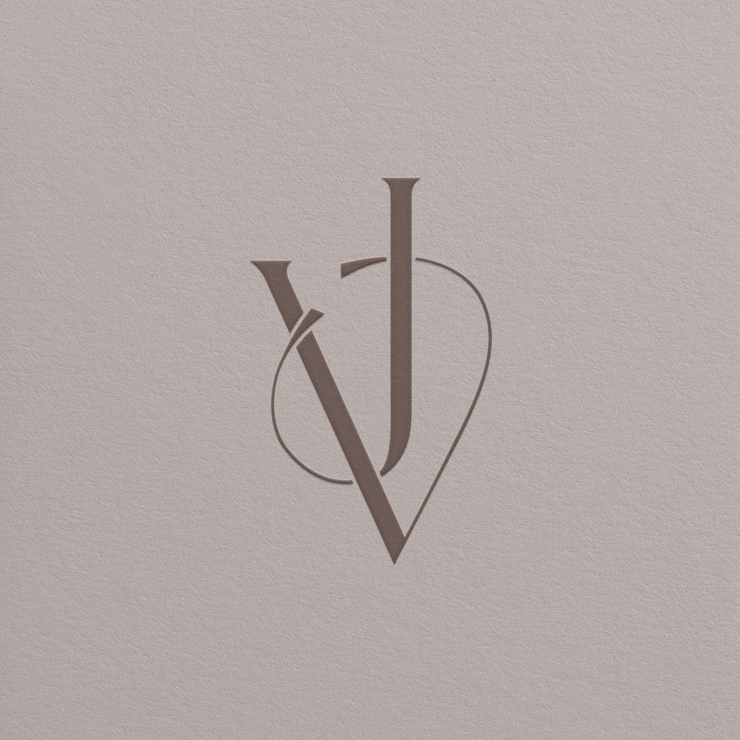 VJ Wedding Logo Template, Editable Monogram Design, Classic Elegant ...