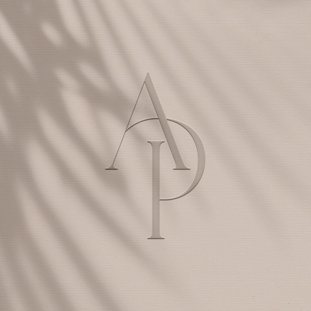 AP Wedding Monogram Logo, Editable Premade Couple Initials, Luxury ...
