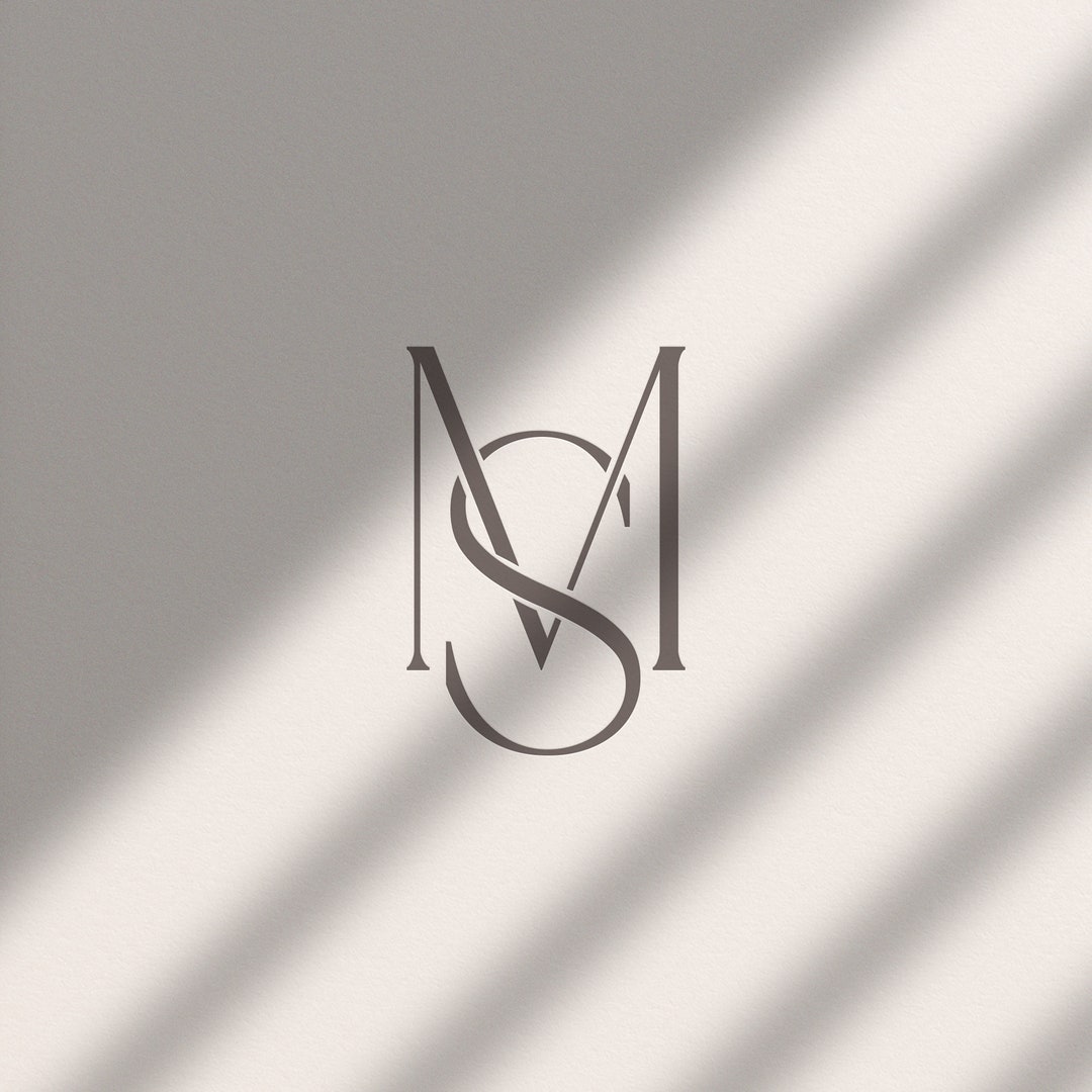MS Wedding Monogram, Premade Wedding Logo, Wedding Invitation, Couple ...