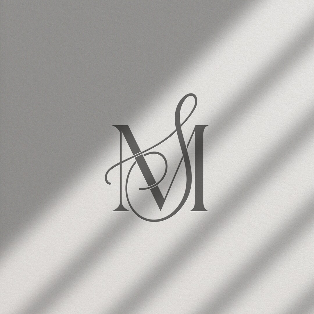 SM Wedding Monogram, Premade Wedding Logo, Wedding Invitation, Couple ...