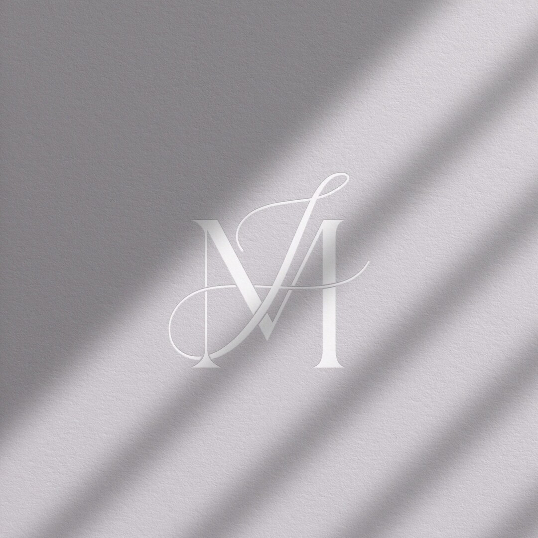 MJ Wedding Monogram Logo Template, Editable Couple Logo, Luxury Premade ...