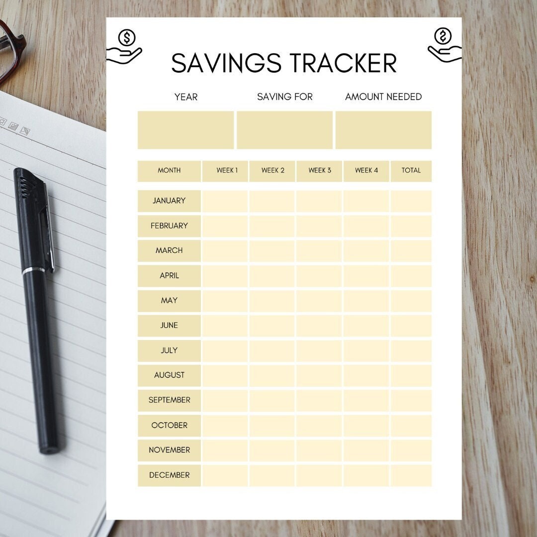 Savings Tracker Printable - Etsy