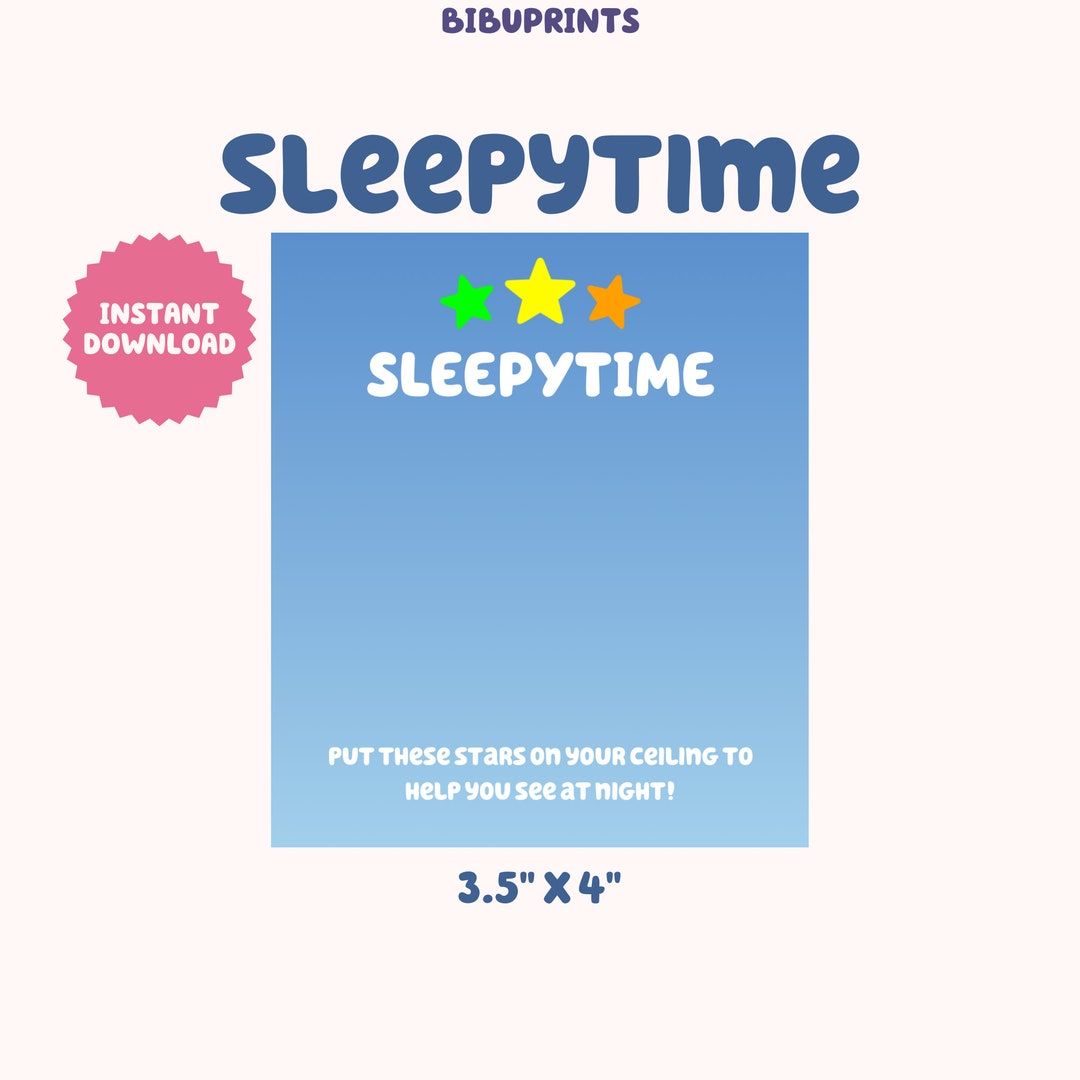 Blue Sleepytime | Party Favors | Digital Download - Etsy
