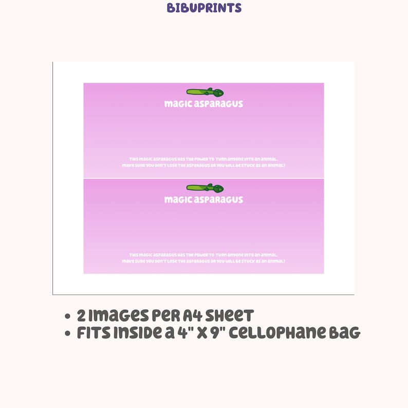 Pink Magic Asparagus | Party Favors | Digital Download - Etsy