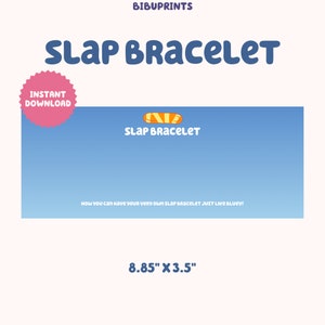 Blue Slap Bracelet | Party Favors | Digital Download - Etsy