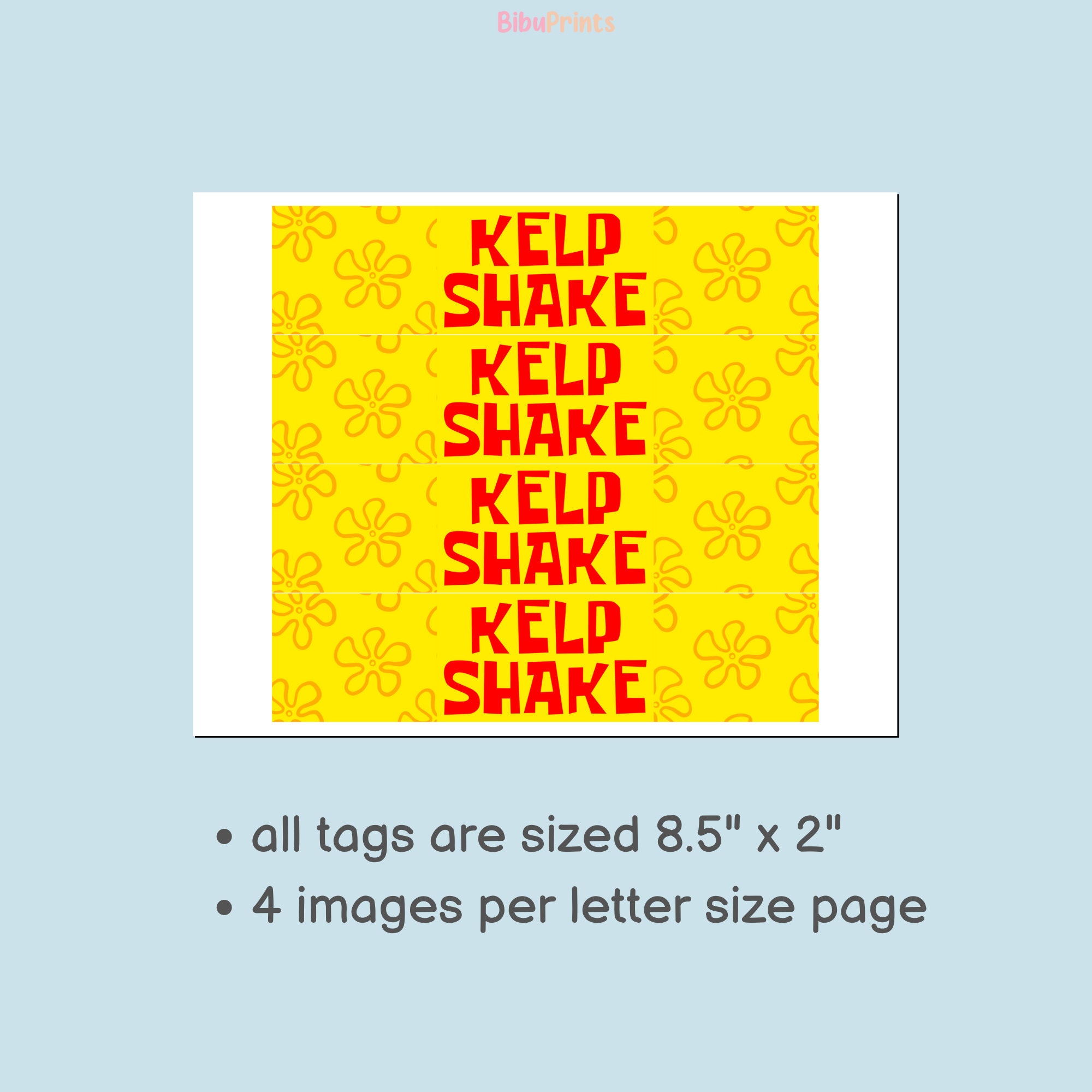 Kelp Shake Under the Sea Printable Label Digital - Etsy