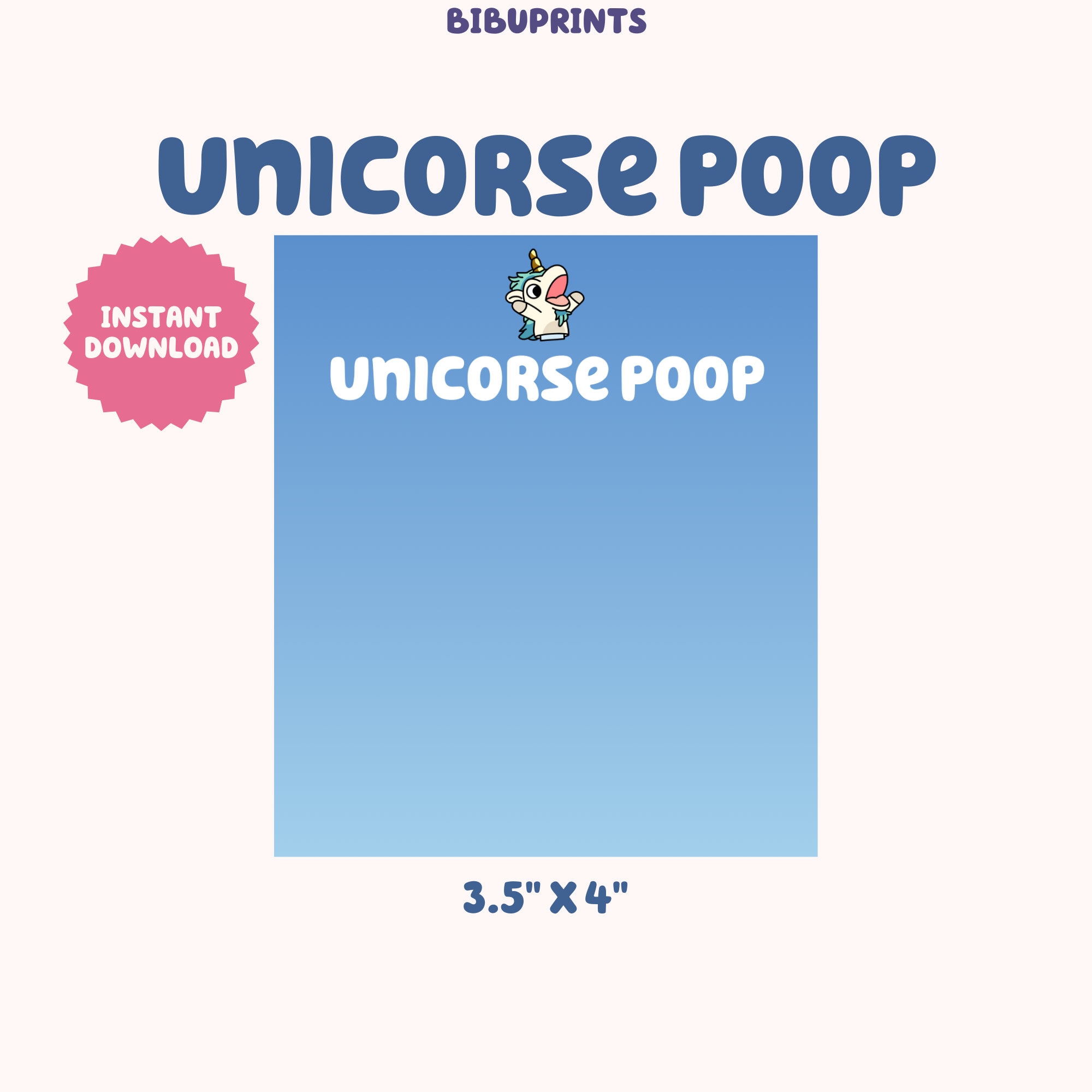 Blue Unicorse Poop | Party Favors | Digital Download - Etsy