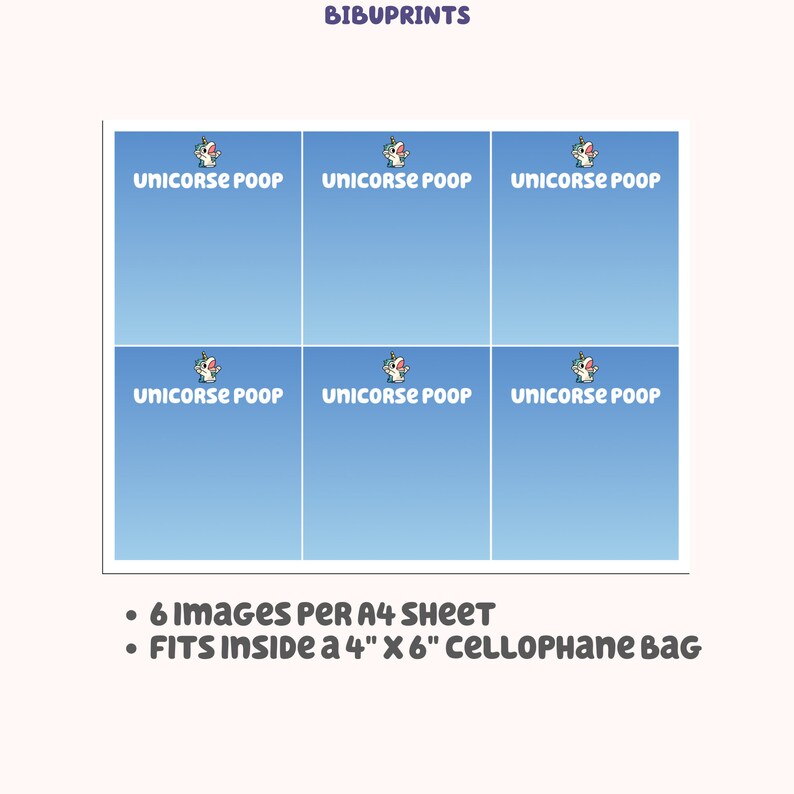 Blue Unicorse Poop | Party Favors | Digital Download - Etsy