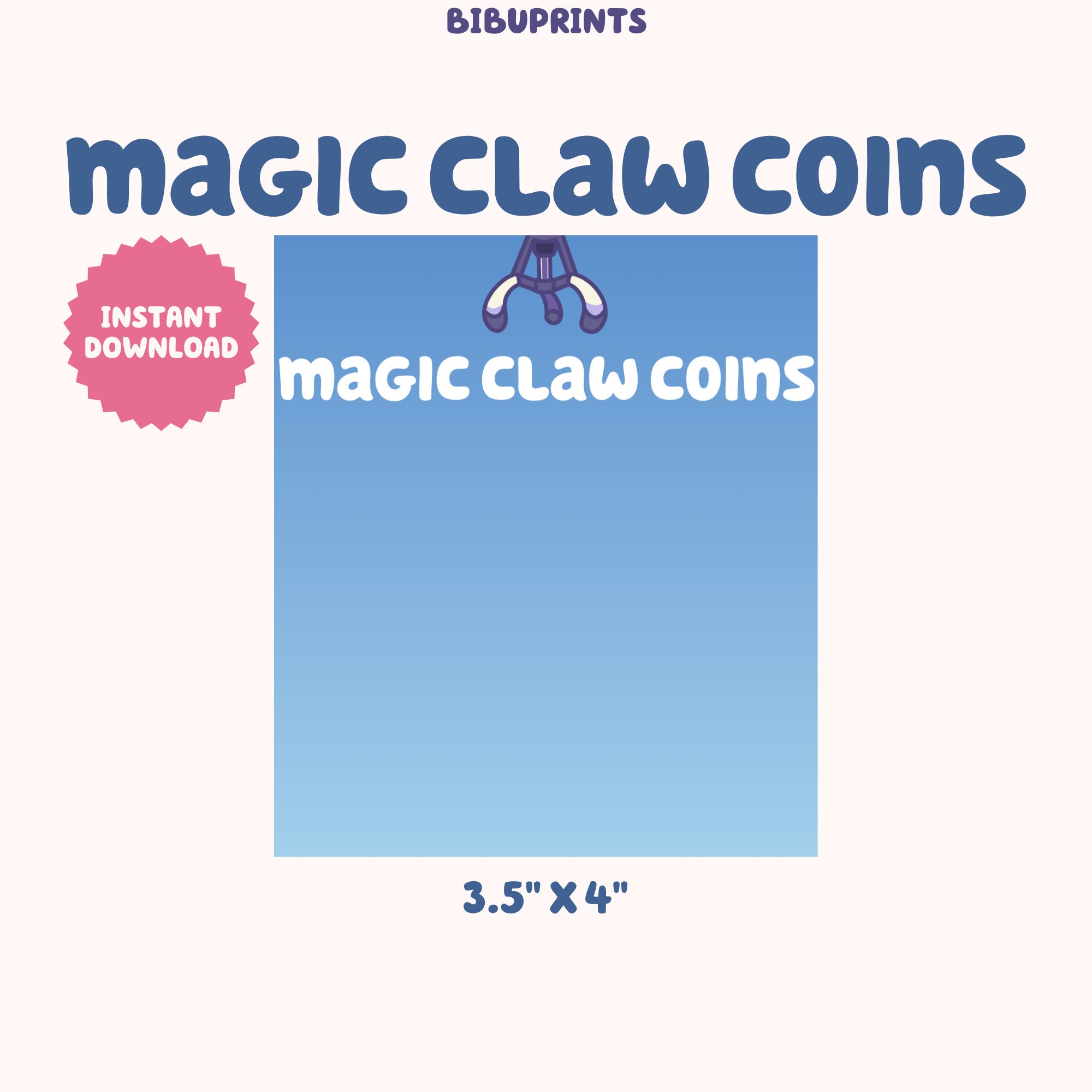 Blue Magic Claw Coins | Party Favors | Digital Download - Etsy