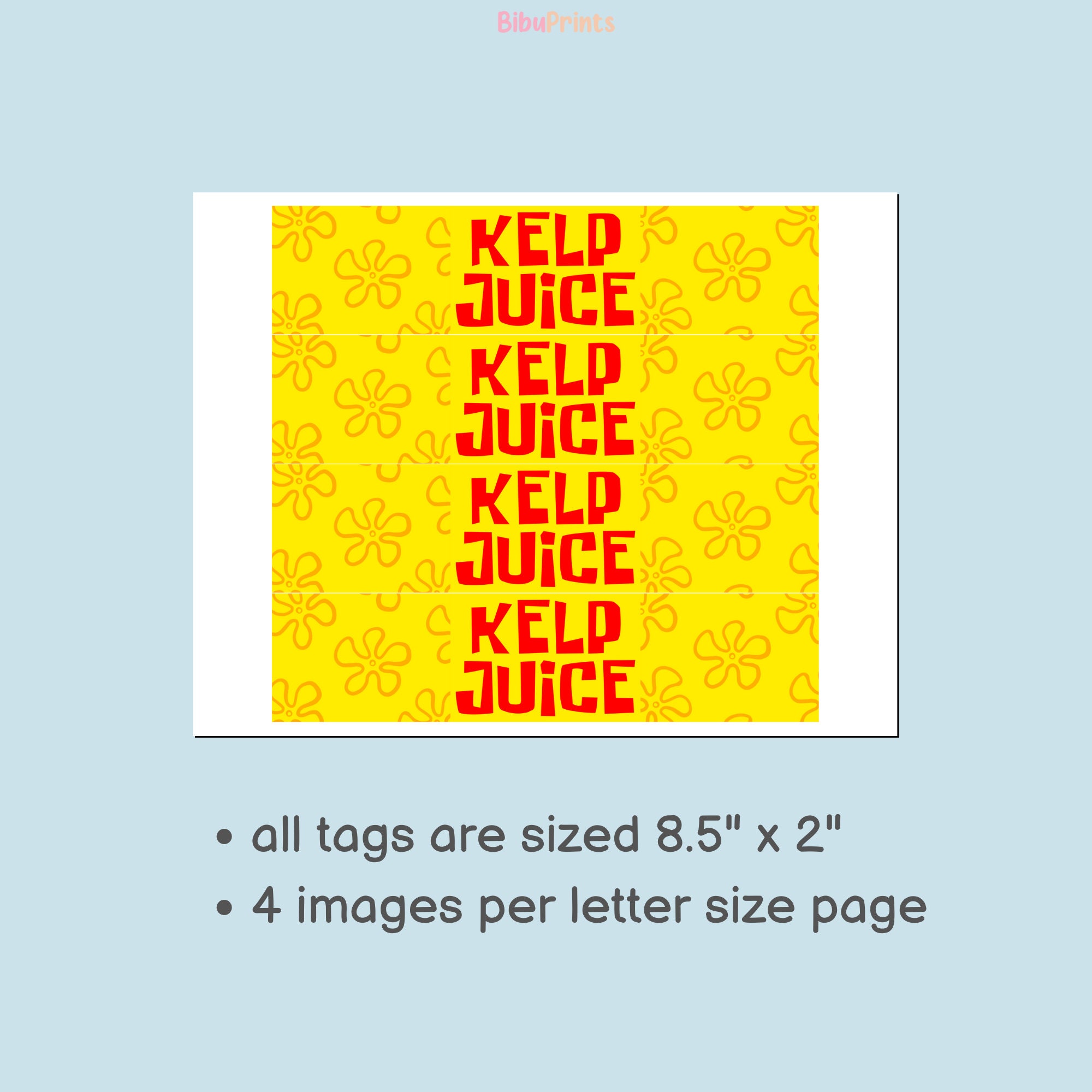 Kelp Juice Under the Sea Printable Label Digital - Etsy