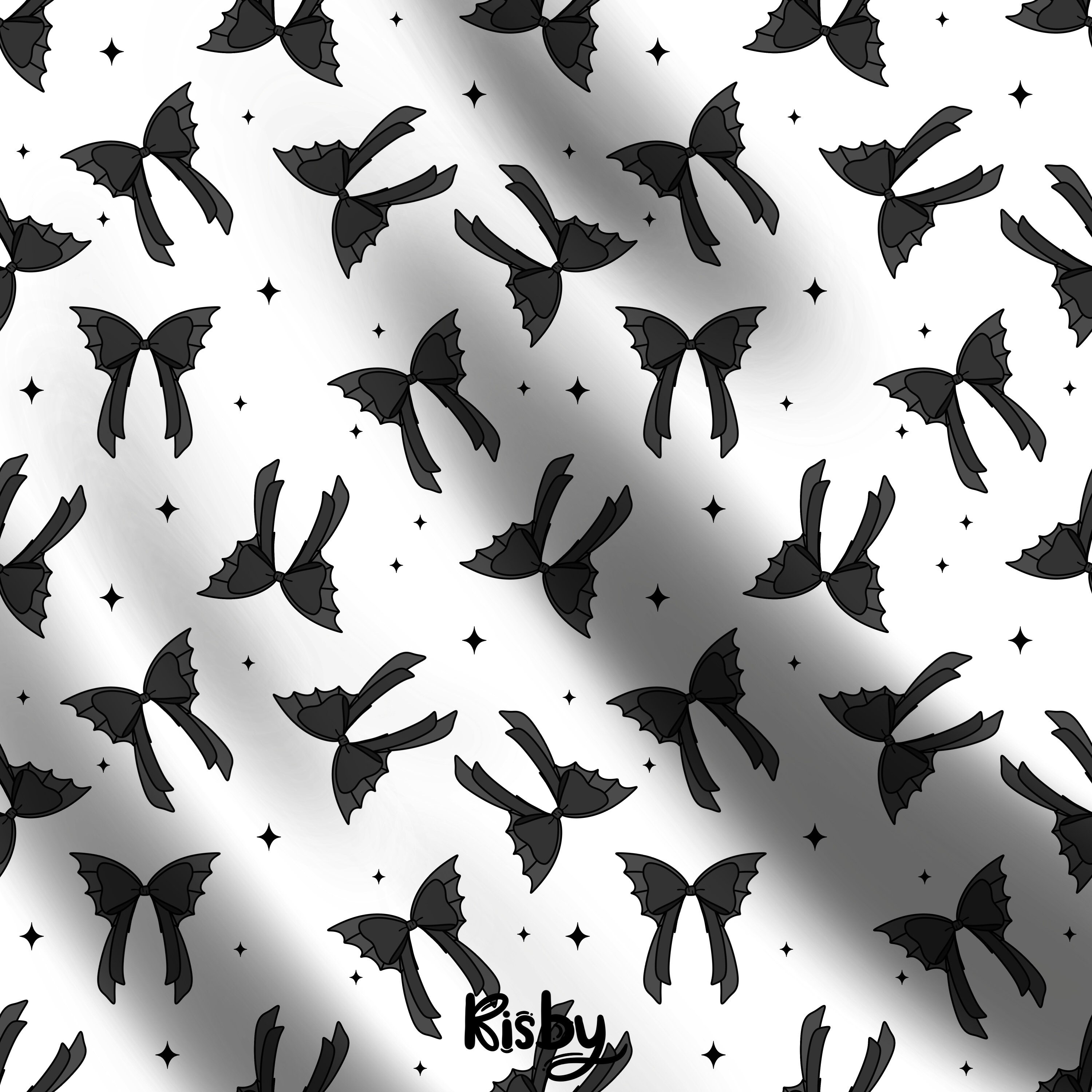 Halloween Bat Coquette Bow Seamless Pattern Girly Preppy Dark Coquette ...