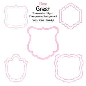 Pink Coquette Ribbon Bow Crest PNG Clipart, Preppy Grandmillenial Art ...