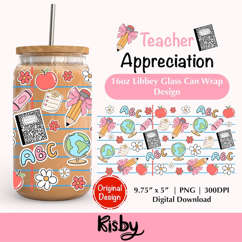 Coquette Teacher Cup Wrap - Etsy