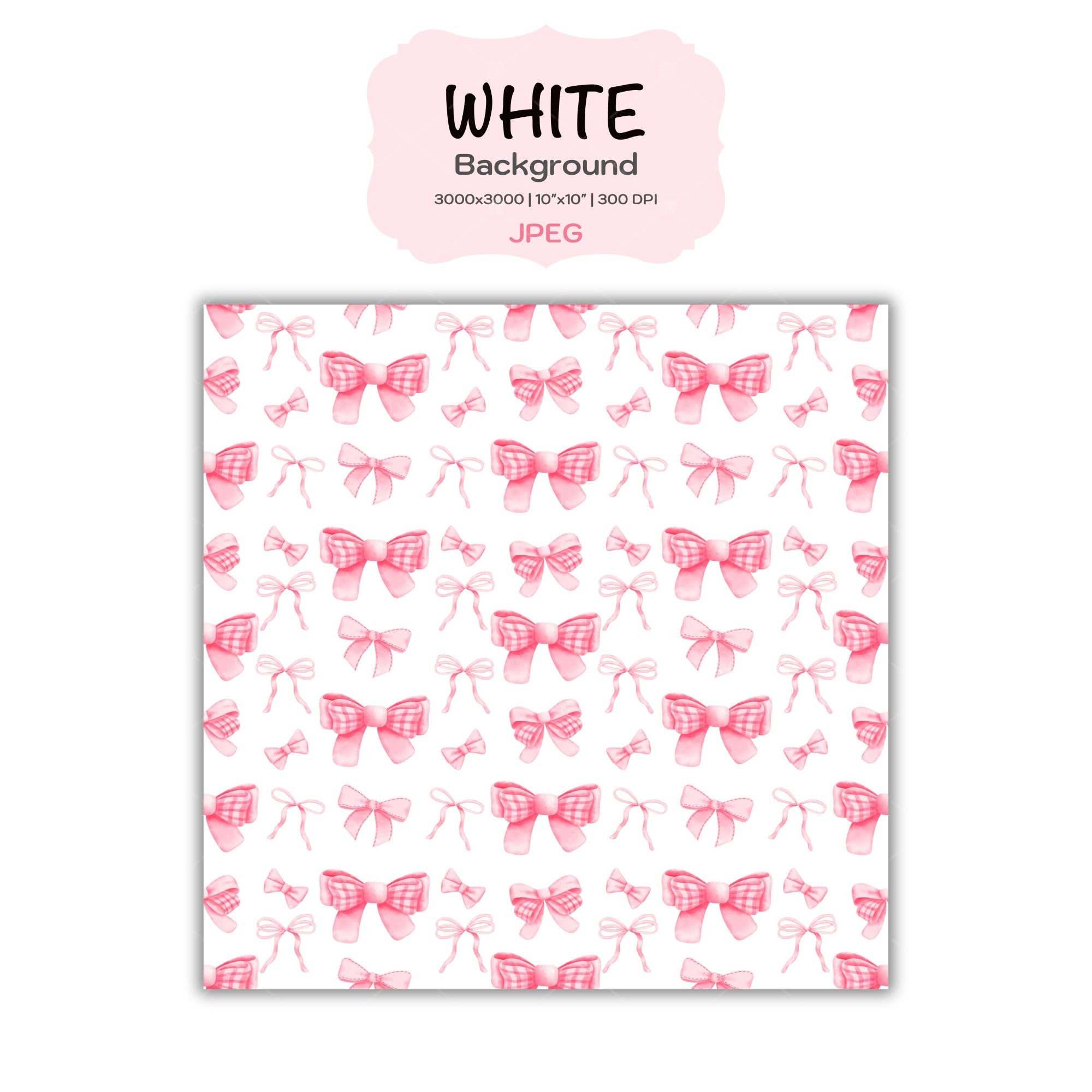 Pink Coquette Ribbon Seamless Pattern, Cute Preppy Pink Bow Aesthetic ...