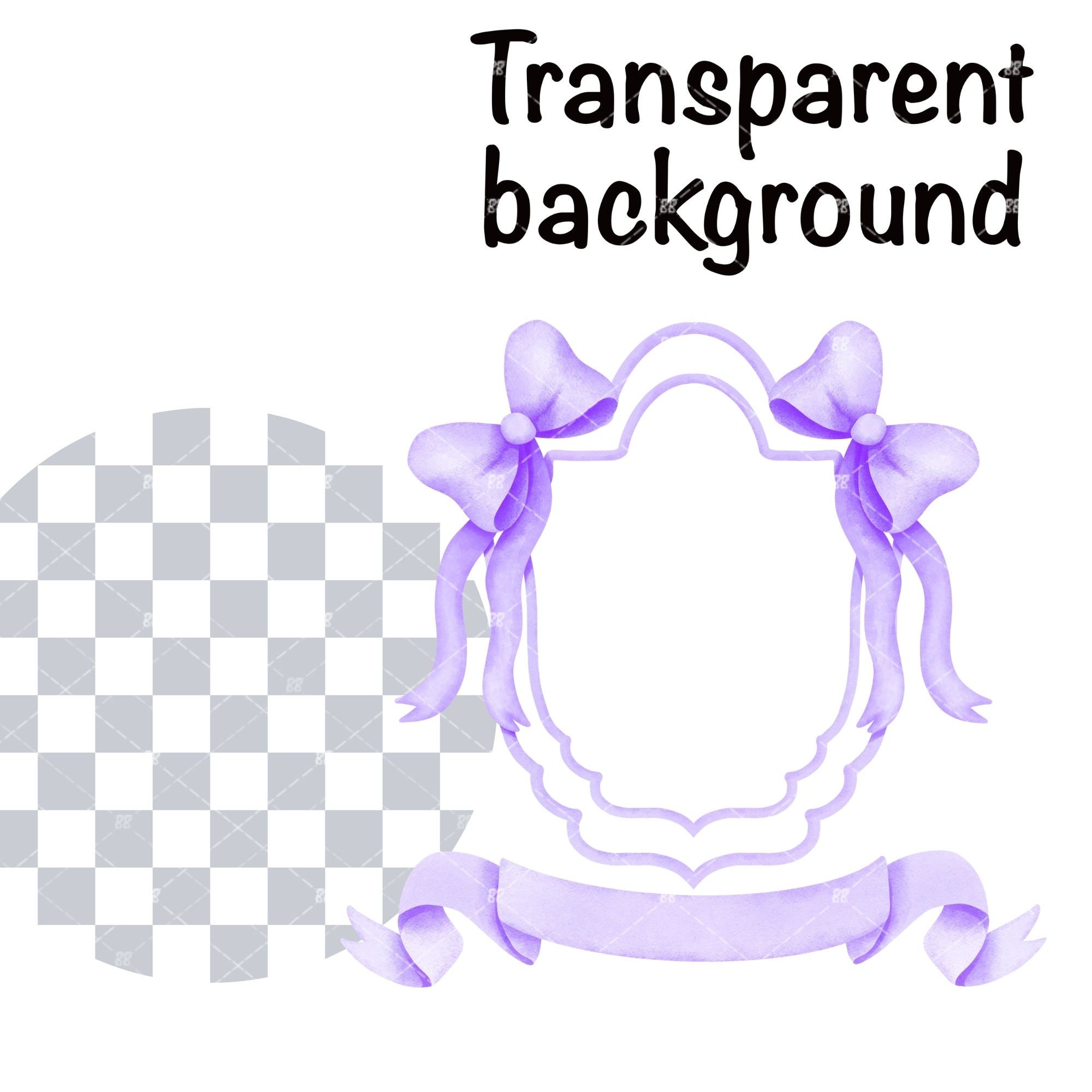 Purple Coquette Ribbon Bow Crest PNG Clipart, Preppy Grandmillenial Png ...