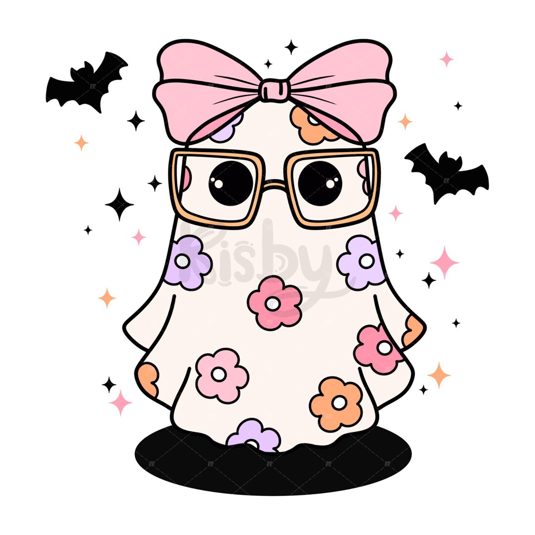 Cute Flower Ghost PNG for Shirts Designs Halloween Png Trending Daisy ...