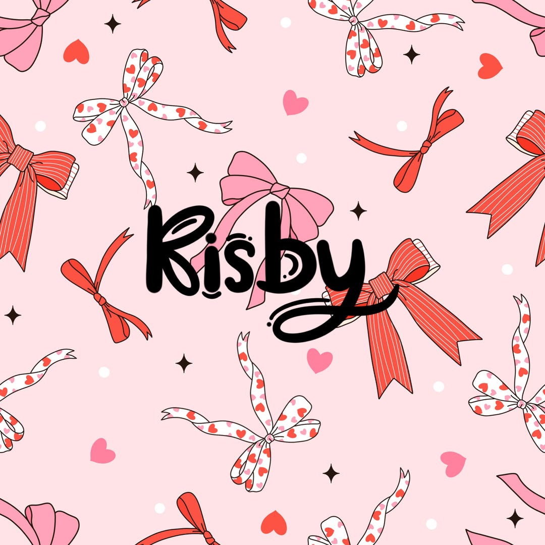 Valentines Coquette Bows Seamless Pattern, Pink Ribbon Hearts Digital ...