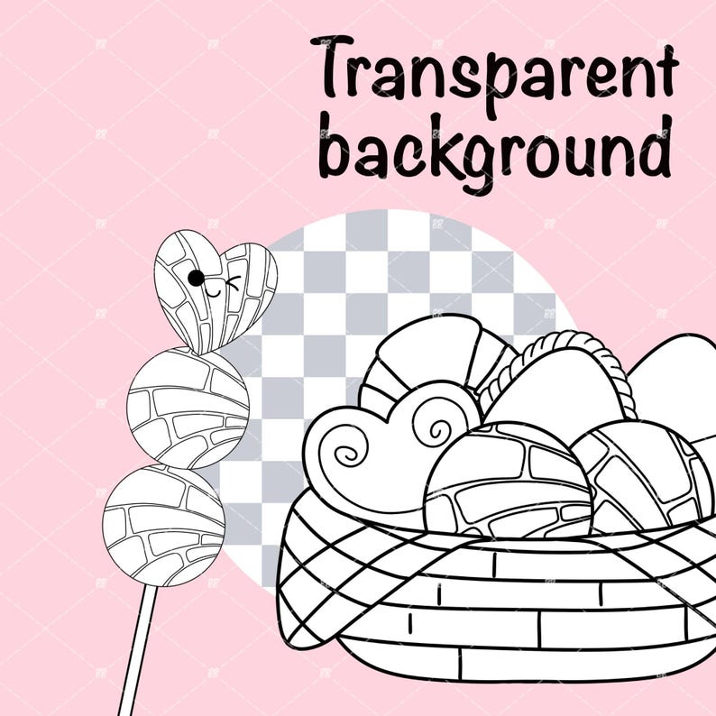 Mexican Conchas Digital Stamps Concha Clipart Mexican Sweet Bread ...