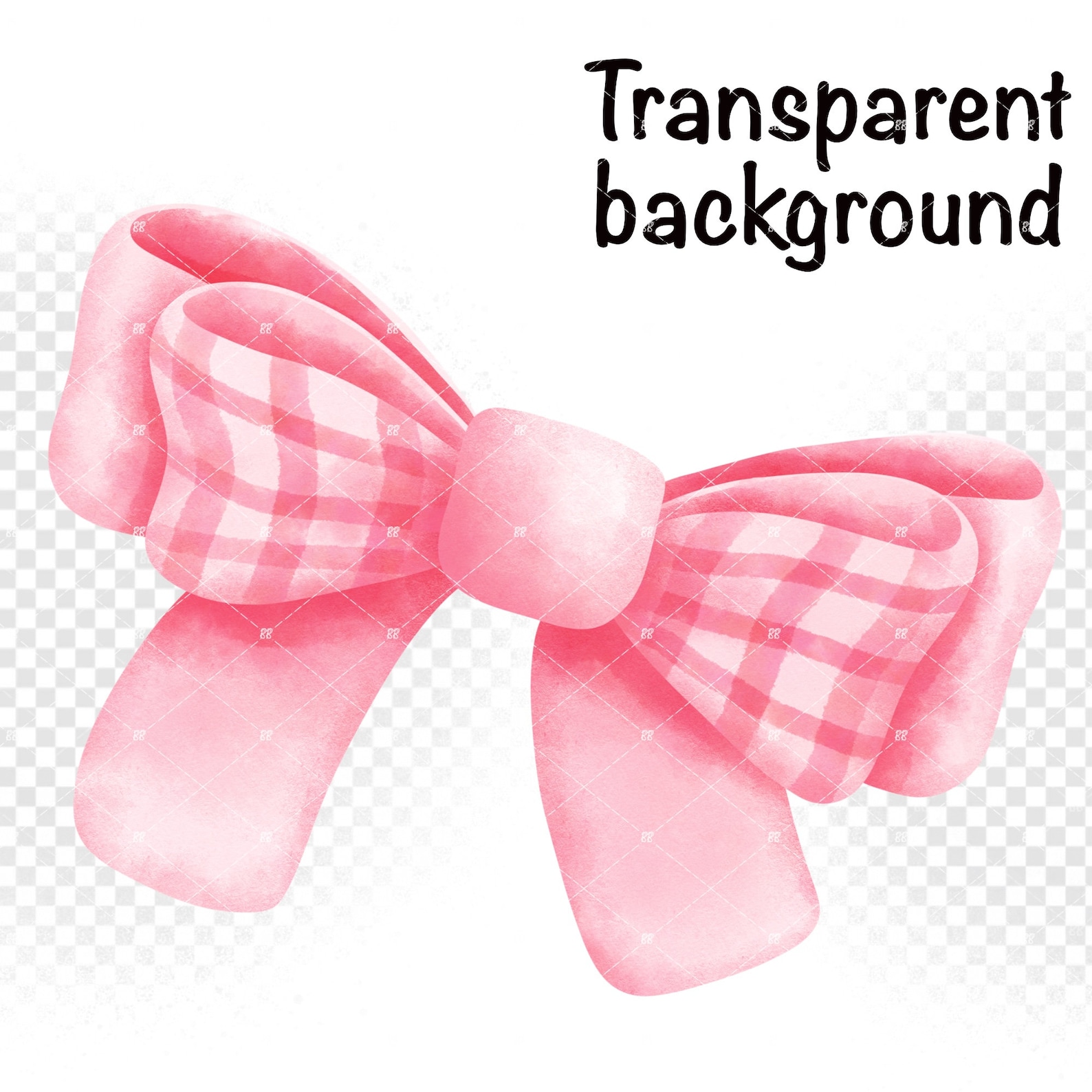 Pastel Pink Watercolor Bows Clipart: Coquette Ribbon PNG (digital ...