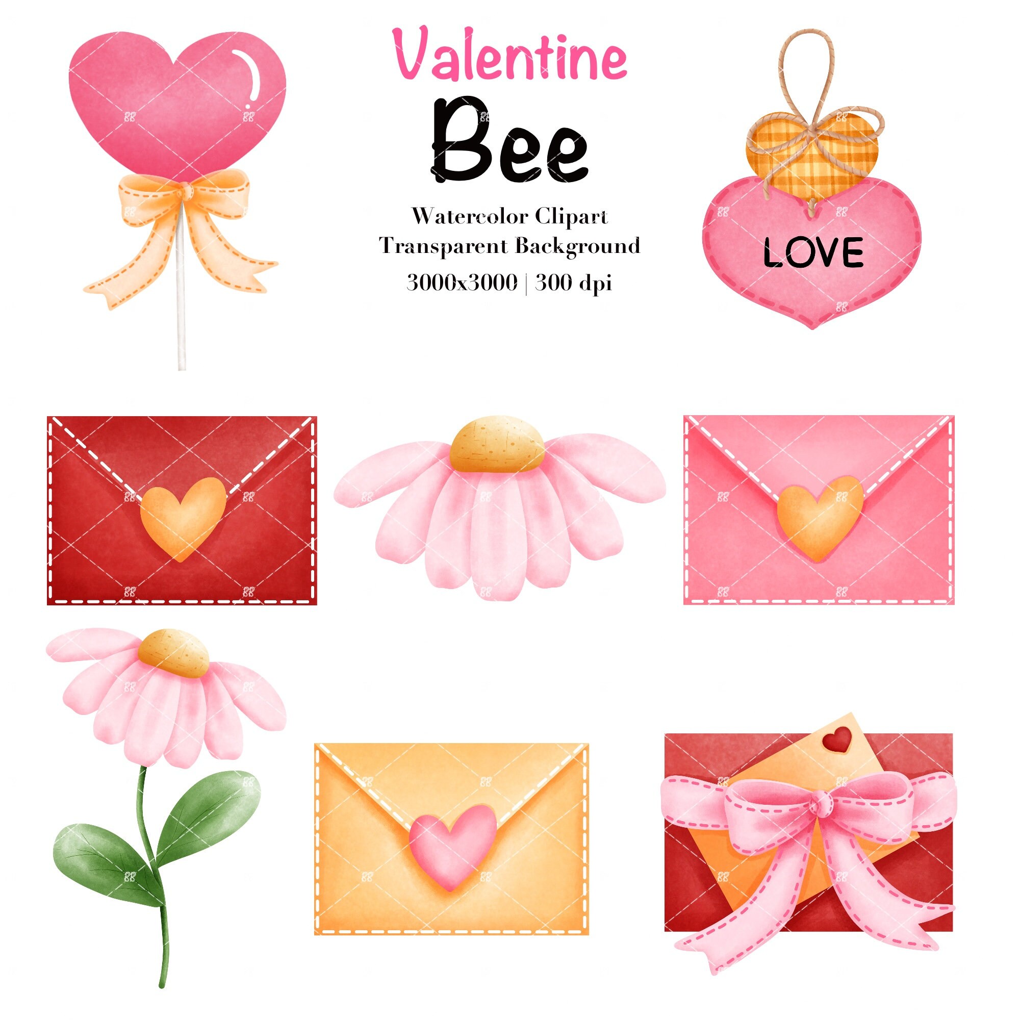 Watercolor Valentine Bees Clipart, Cute Baby Bee Clipart, Beehive PNG ...