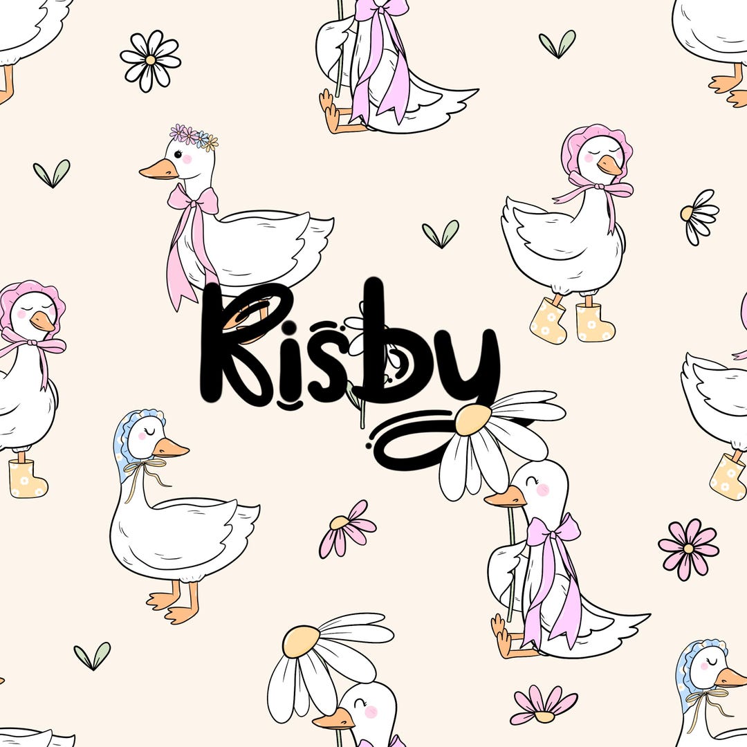 Spring Coquette Silly Goose Seamless Pattern Cottagecore Easter Floral ...