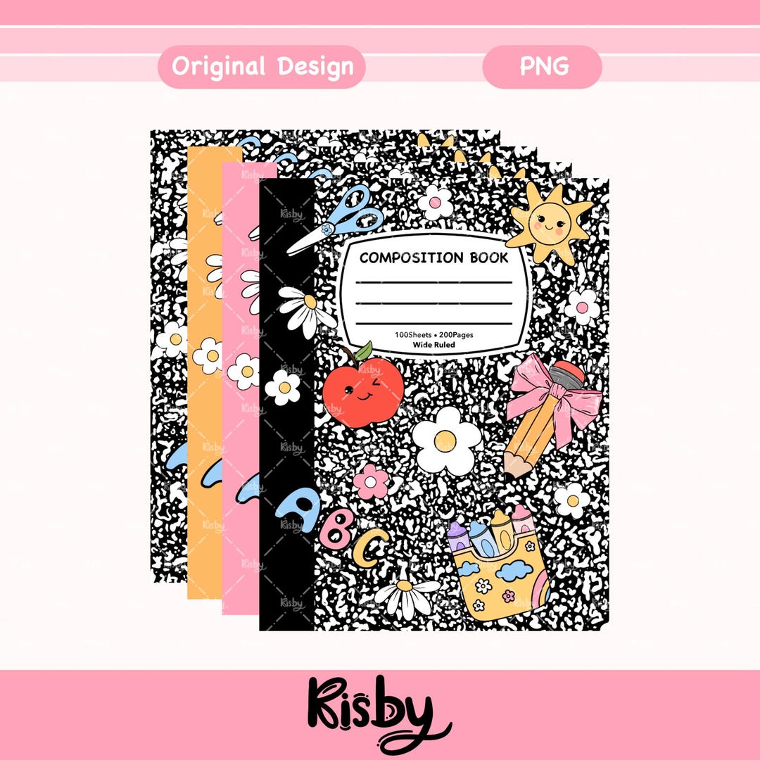 Composition Book PNG Personalized Notebook Cover Design First Day of ...