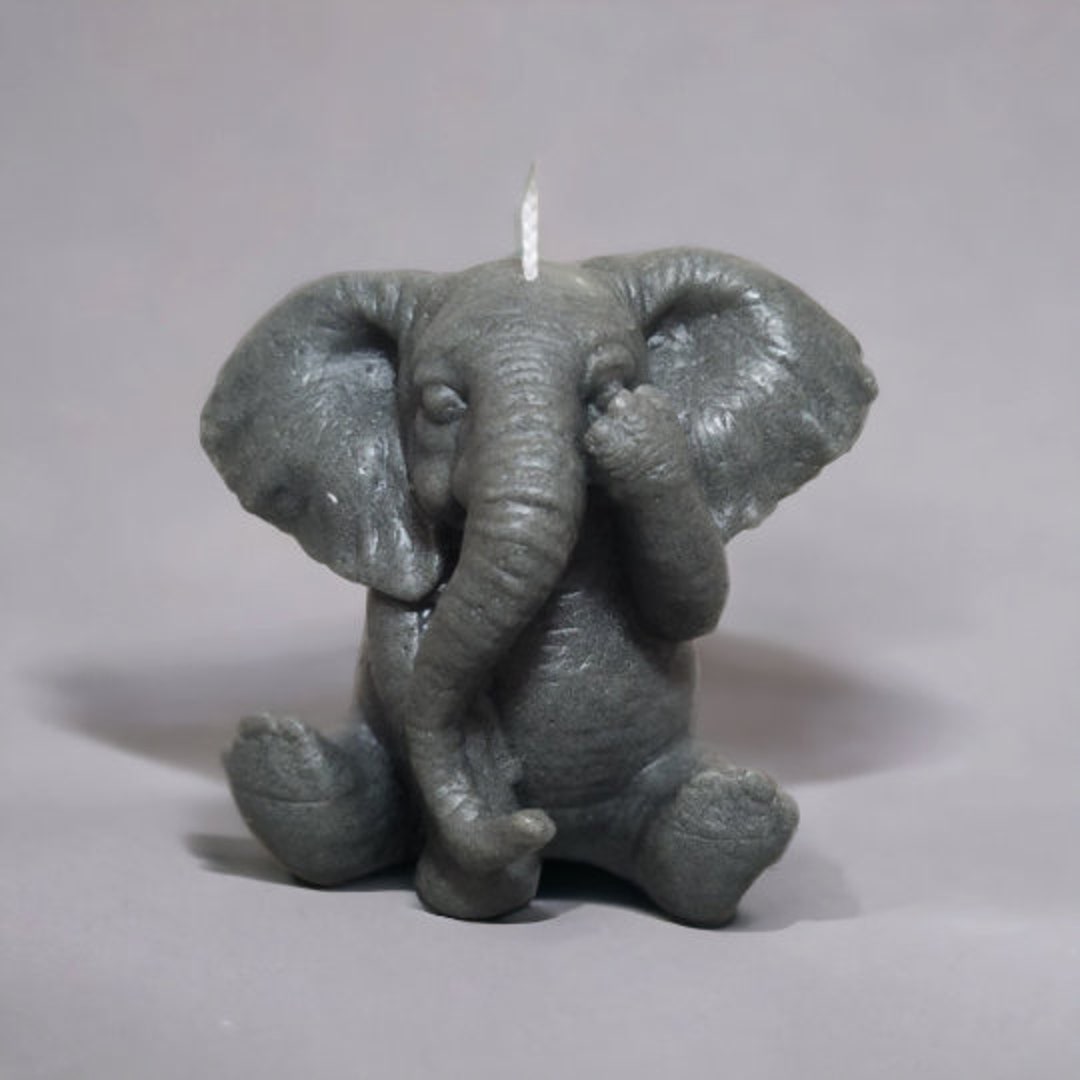 Elephant Novelty Candle, Wax Elephant Figurine, Exotic Safari Animal ...