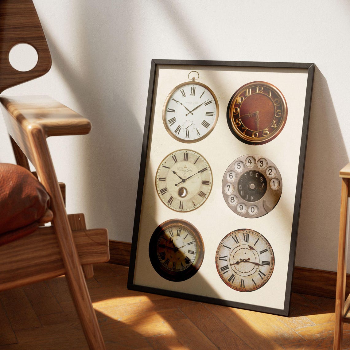 Retro Collage Wall Art,vintage Clock Poster Print,home Wall Decor ...